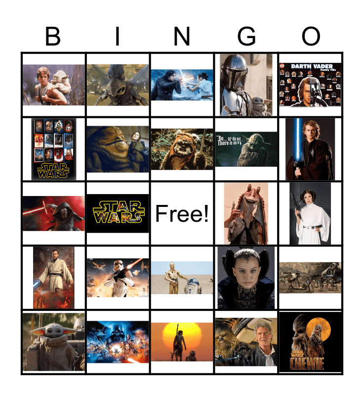 Star Wars Bingo Card