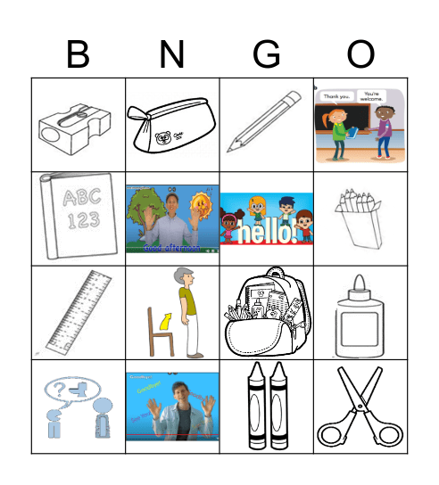 SCHOOL SUPPLIES BINGO Card