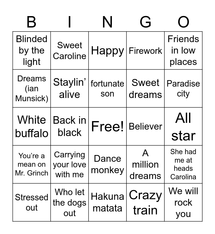 Family Bingo night in the 227 Bingo Card