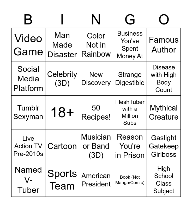 Infinite Craft Bingo Card