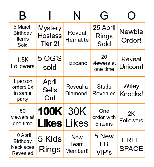 Fizzinnati's April BINGO Card