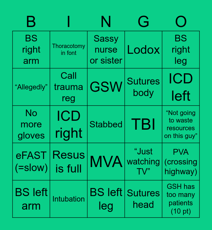 Kiss or Miss Bingo Card