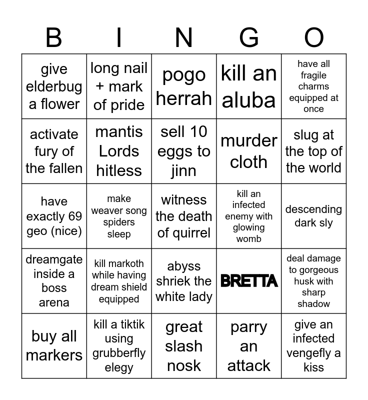 Have fun rizzy Bingo Card