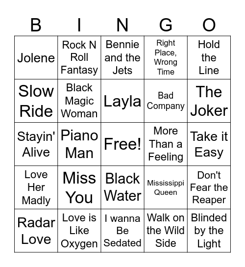 1970-s Bingo Card