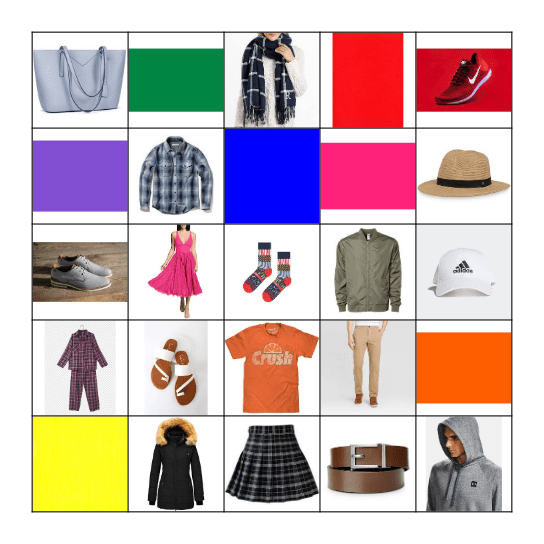 La Ropa - Lo Tengo Bingo Card