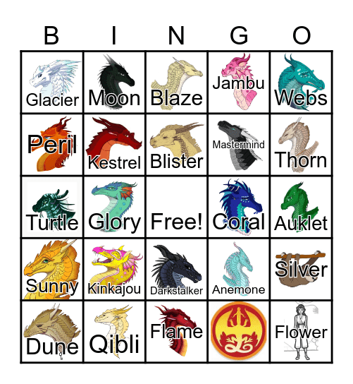 Wings of Fire Bingo Card