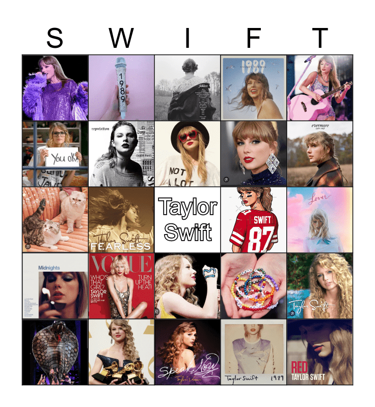Bingo: Taylor’s Version Bingo Card