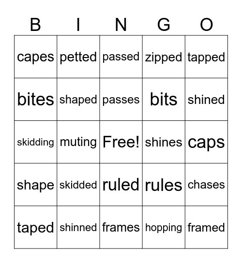 Word Ending Bingo Card word-ending-bingo-card