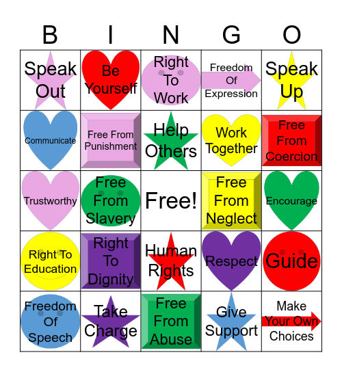 Human Rights and Advocacy Bingo Card