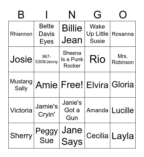 EL Ladies Bingo Card