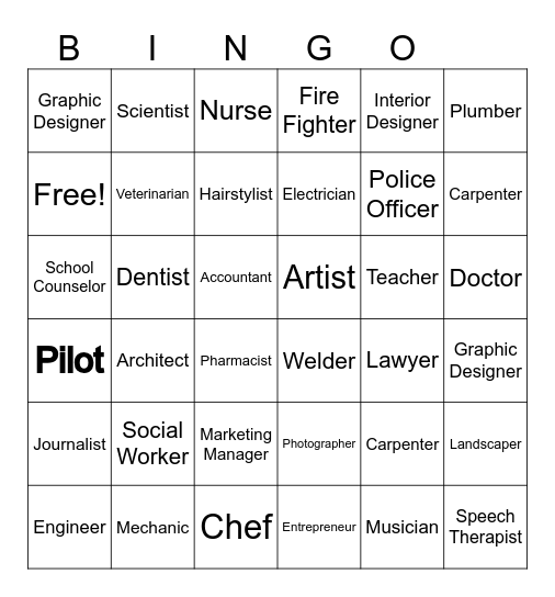 Career Bingo Card