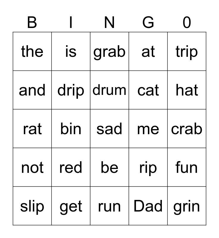 UFLI BINGO Card