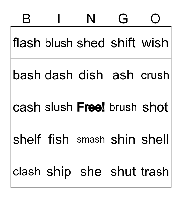 UFLI Lesson 45 Bingo Card