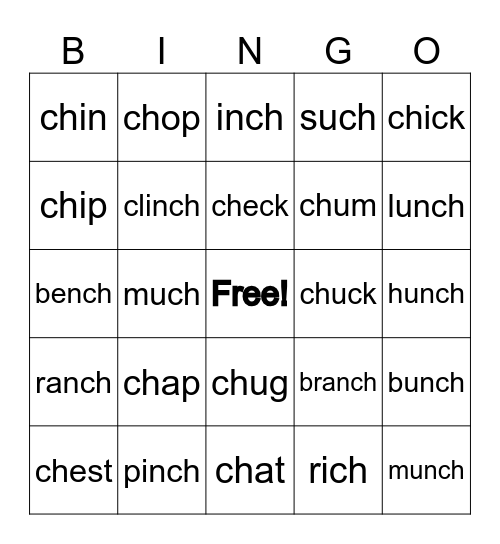 UFLI Lesson 48 Bingo Card
