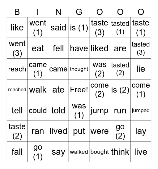 Goldilocks and the Three Bears Bingo Card