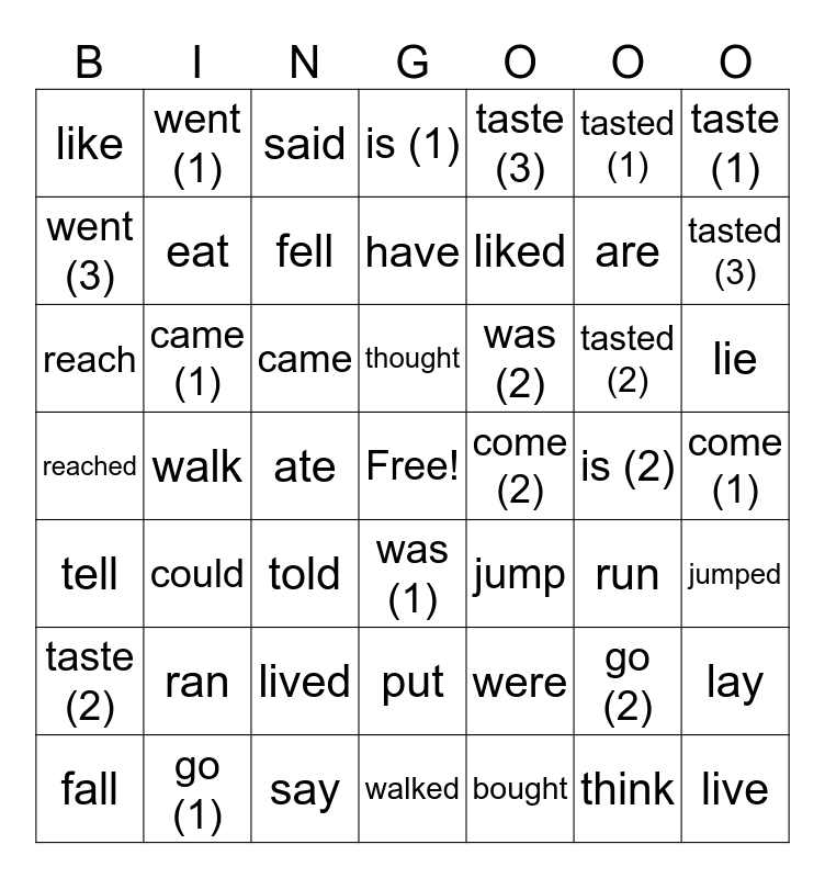 Goldilocks and the Three Bears Bingo Card