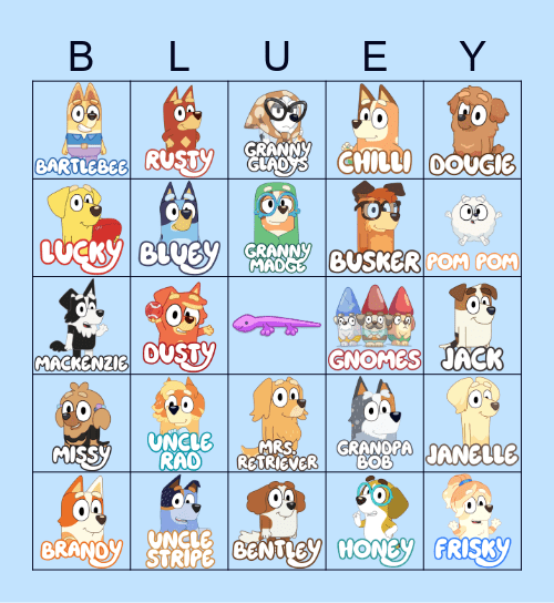 Bingo with Bluey! Bingo Card