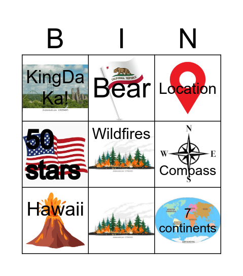 Map Maker Bingo Card