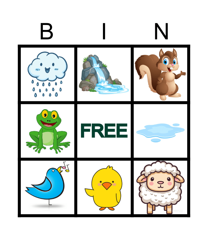 Guess the Sound - Spring Bingo Card