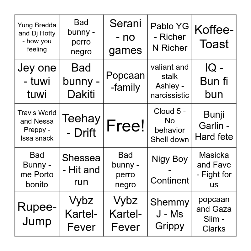 ISLAND VIBE Bingo Card