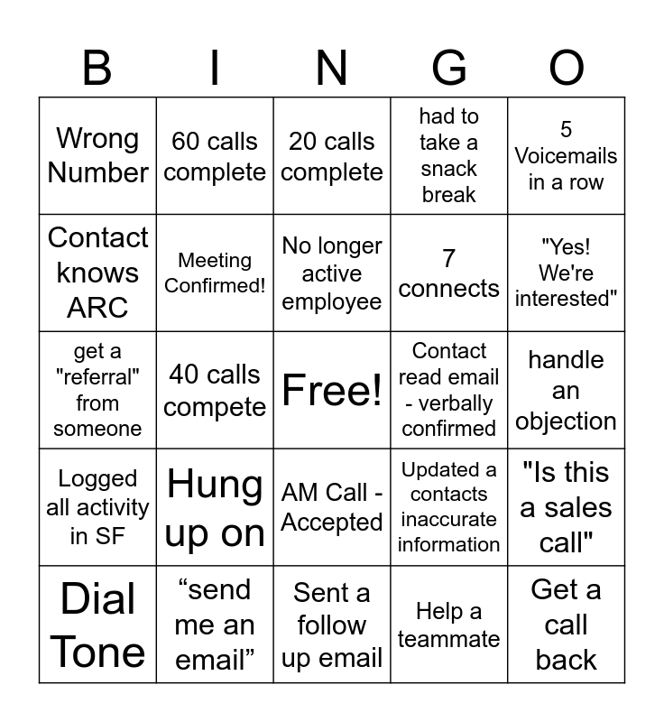CGCS Call Blitz Bingo Card