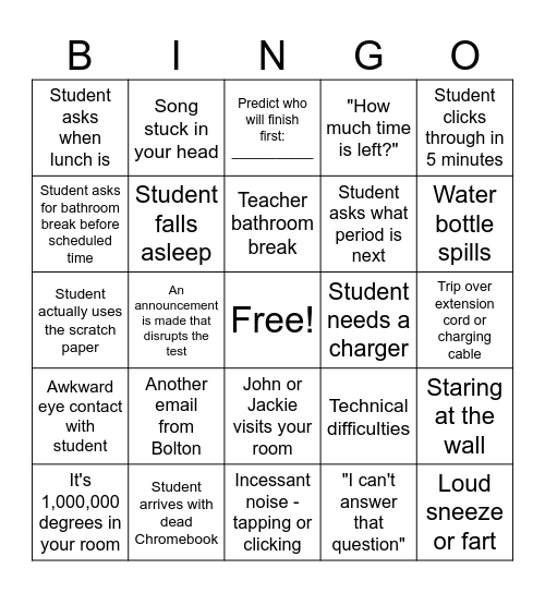 CMS PSAT BINGO Card