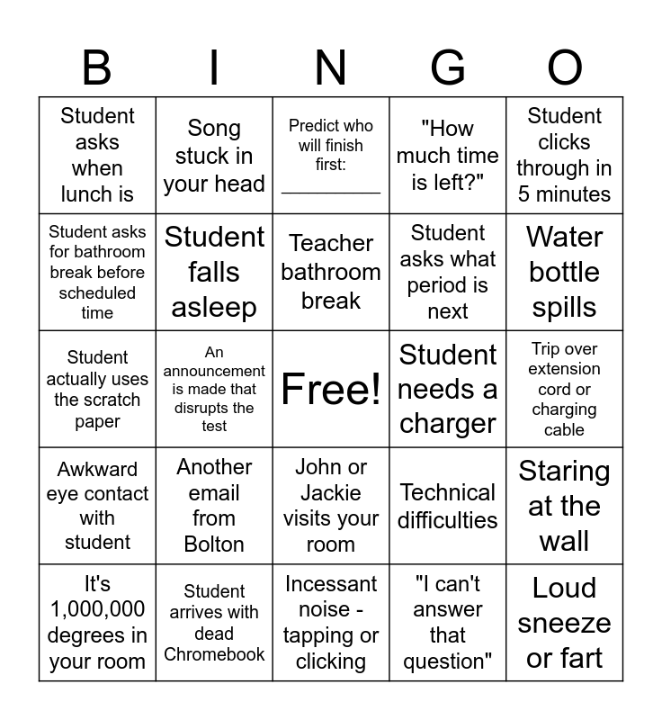 CMS PSAT BINGO Card