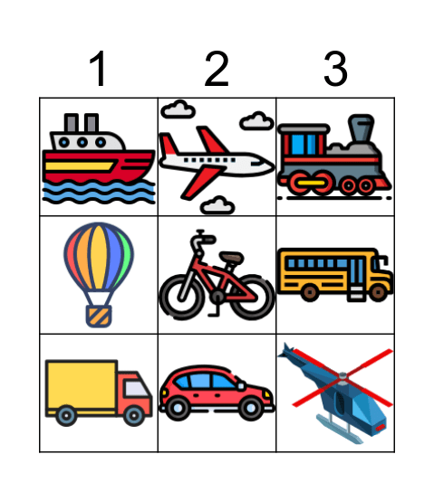 MEDIOS DE TRANSPORTE Bingo Card