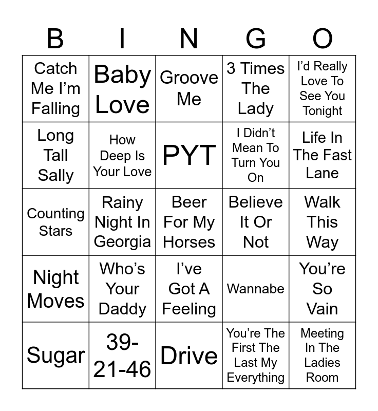 BDB Bingo 14 Bingo Card