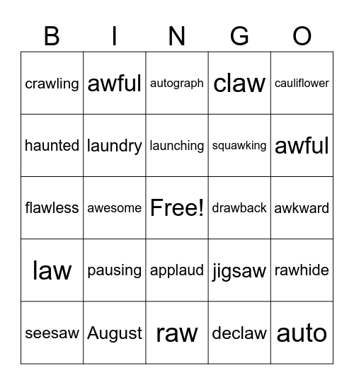 /aw/ Bingo Card