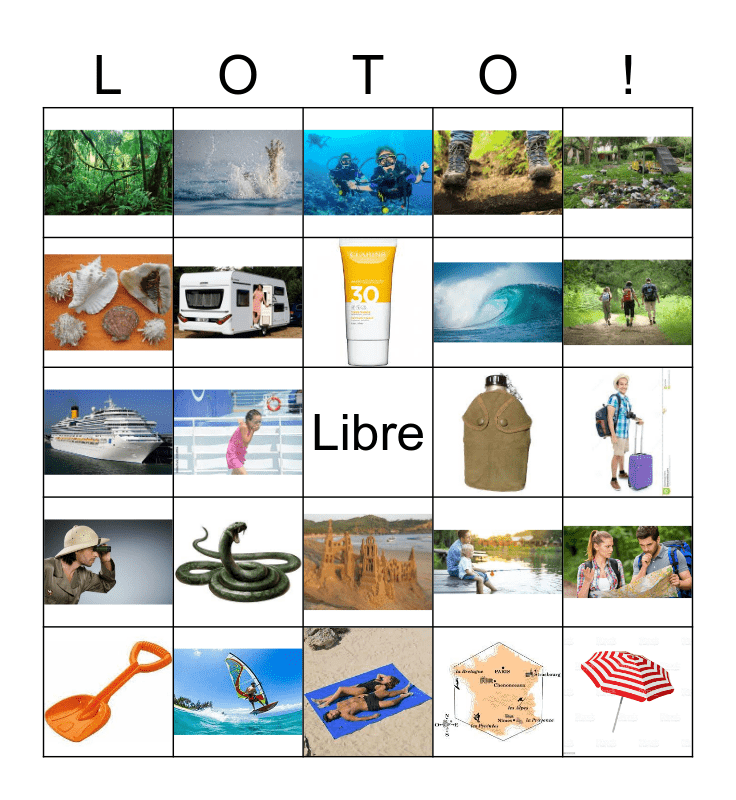 3H: les vacances Bingo Card