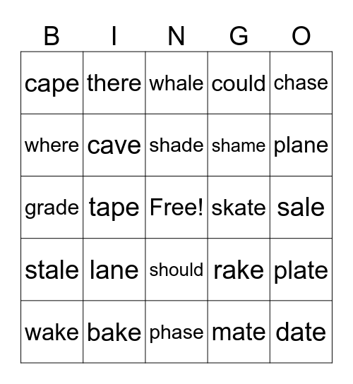 UFLI BINGO Card