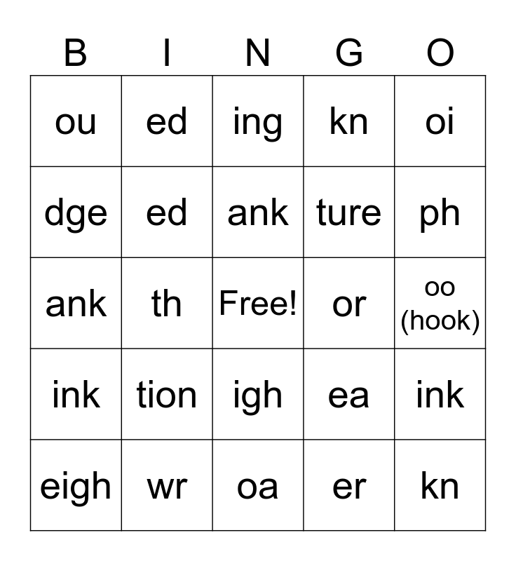 Hunk and Chunk Bingo Card