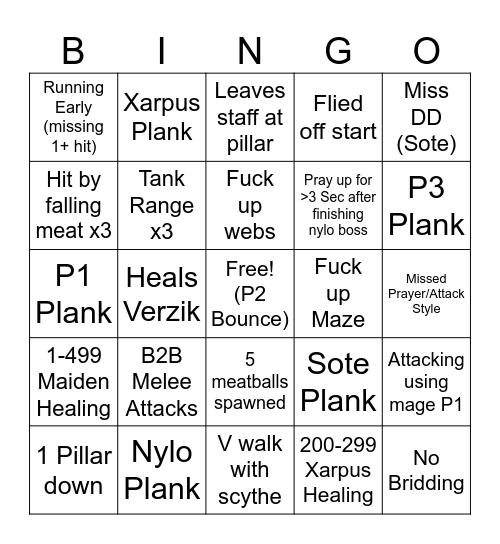 Tob Comedy Show Bingo Card