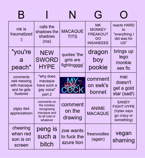 SEASON 4 BINGO WOOOOUYGH2W3 Bingo Card