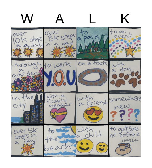 Wellness Committee - Step/Walk Challenge Bingo Card