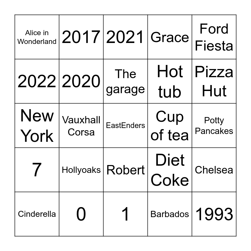 Chloe's Hen Do! Brighton 2024 Bingo Card