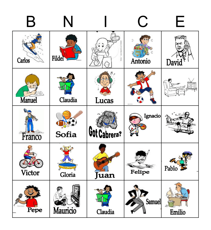 ¿Qué te gusta hacer? Bingo Card