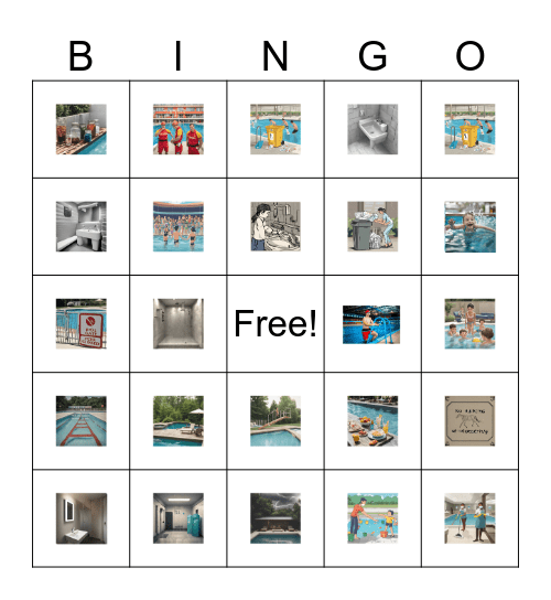 SWIMMING POOL ETIQUETTES Bingo Card