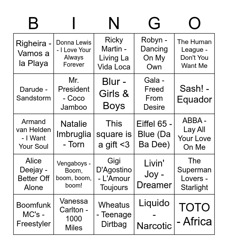 Flying Dutchman Disco Burn Bingo Card