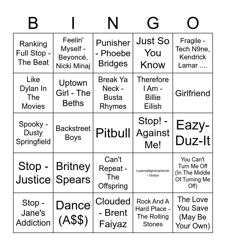 STOP ... Hammer Time Bingo 2 Bingo Card