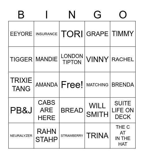 TWINS DAY Bingo Card