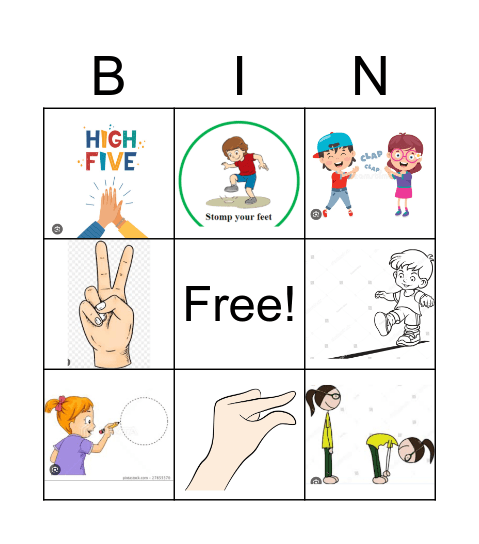 Fine/Gross Motor Bingo Card