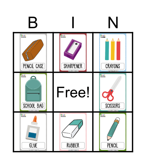 Classroom Bingo Card