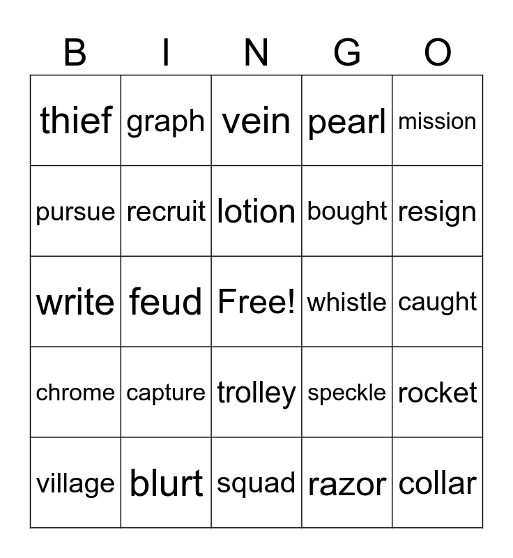 OG Bingo Card