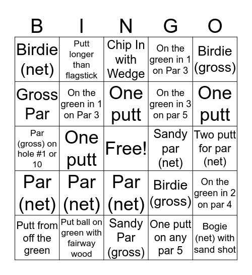 Broken Top Bingo Card