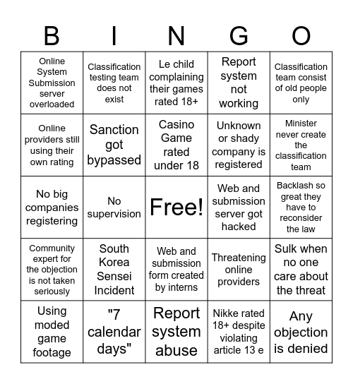 IRGS Flop Bingo Card