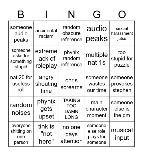 collective dnd bingo Card