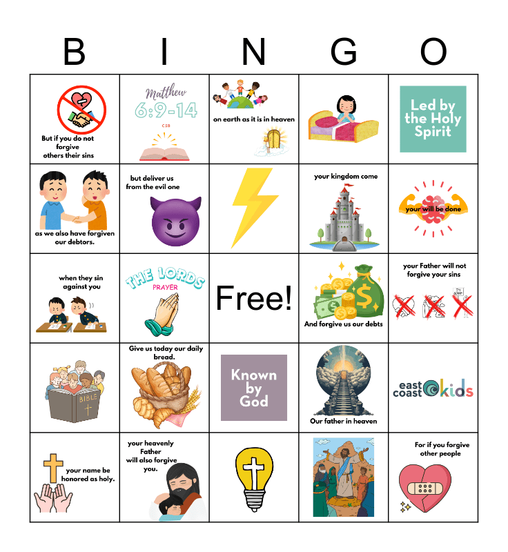ECK Lord's Prayer Bingo Card