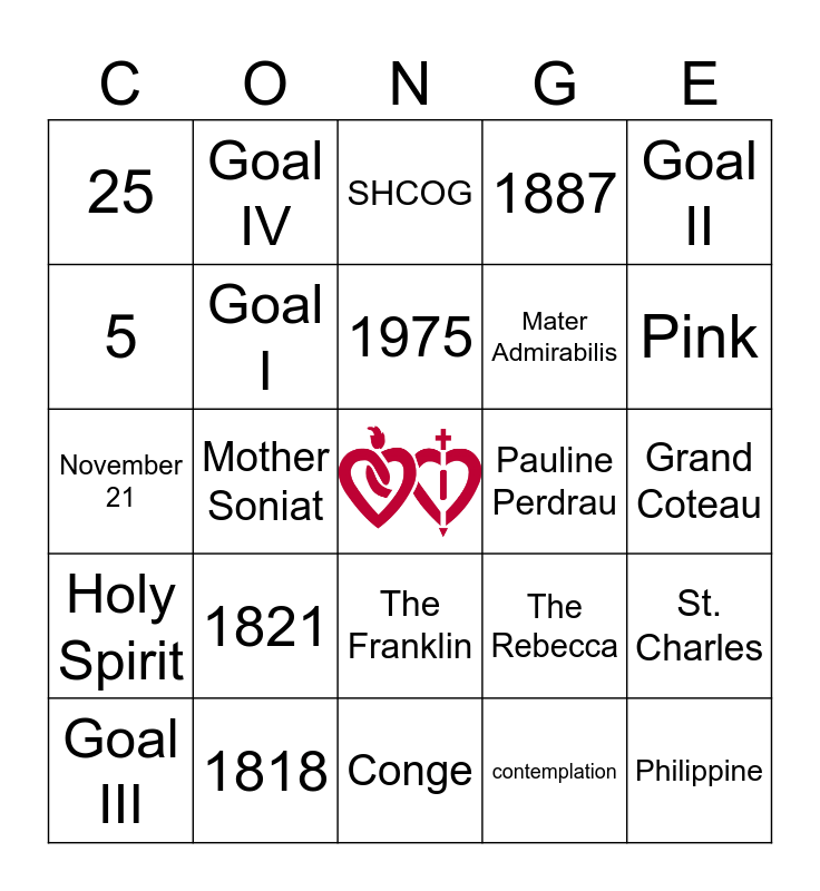 Formation to Mission Bingo Card